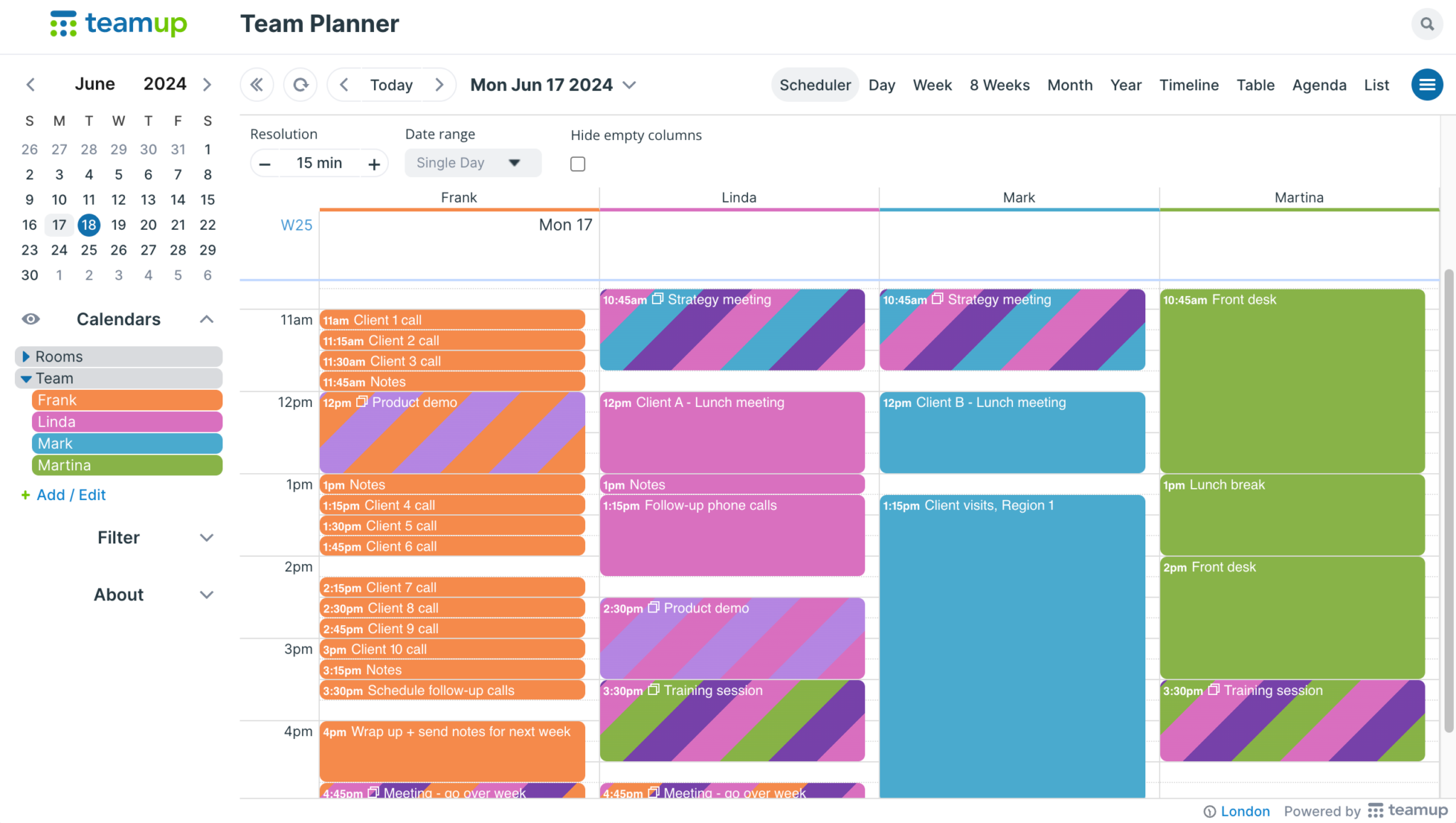 How to Use Teamup's 12 Different Calendar Views