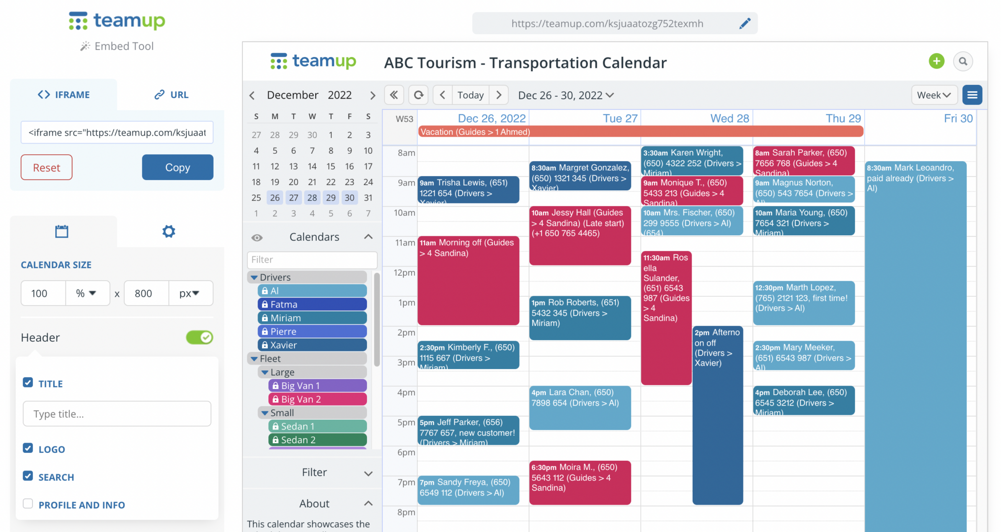 Embed Teamup Calendar: Customize and Share on Your Website