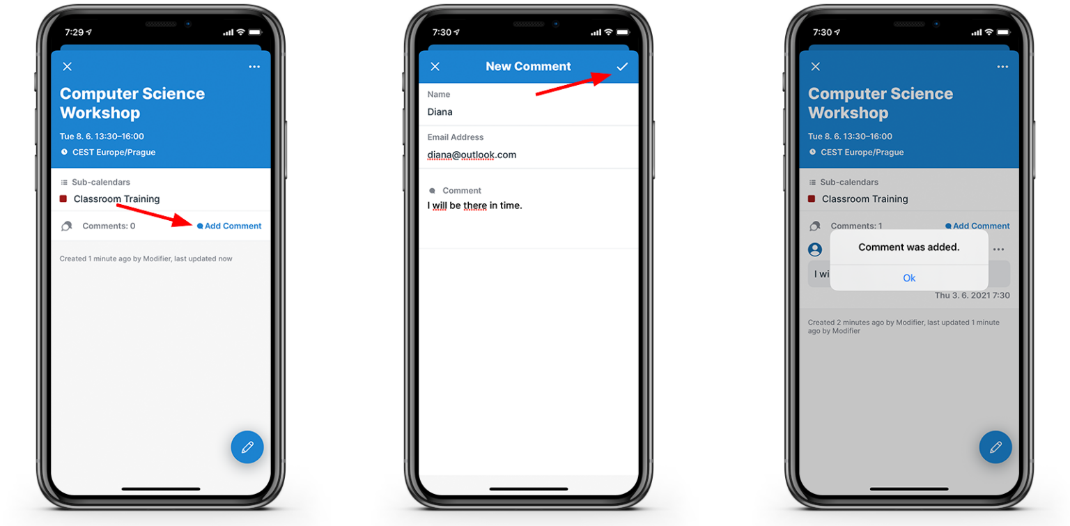 How To Use Event Comments On The Teamup App