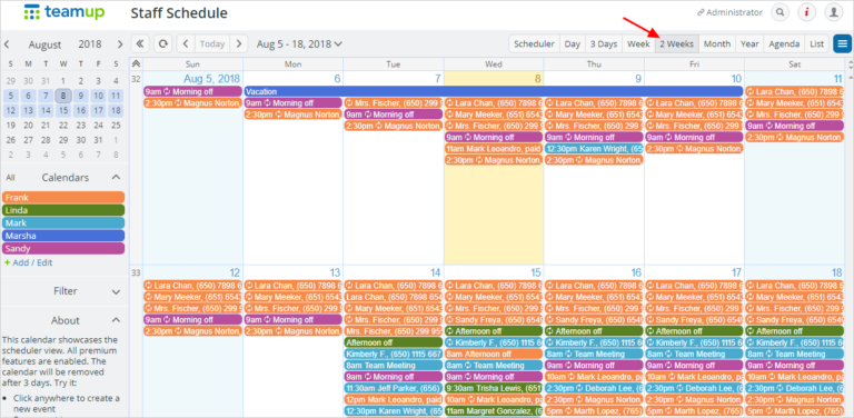 Multiple Week Calendar View: An Alternative to Monthly View