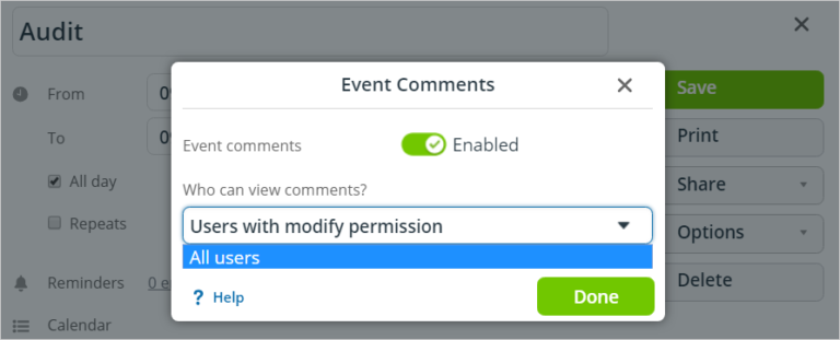 How to Use Event Comments with Teamup Calendar