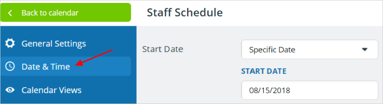 How to Set the Default Start Date for Your Teamup Calendar