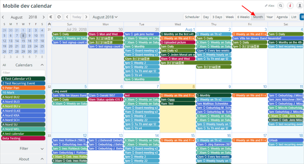 Multiple Week Calendar View: An Alternative to Monthly View