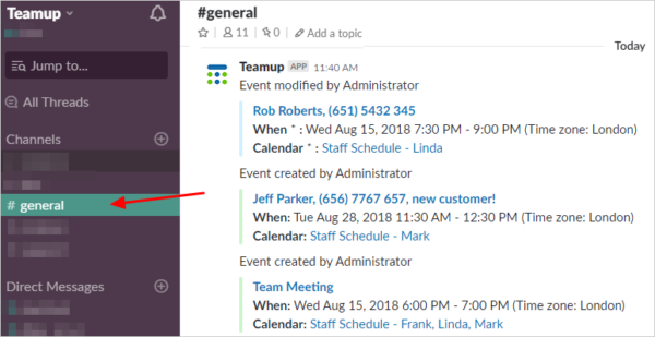 Administrator Guide: Setting Up Slack Integration with Teamup Calendar