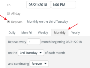 Create and Update Repeating Events