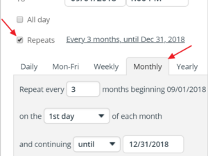 Create and Update Repeating Events