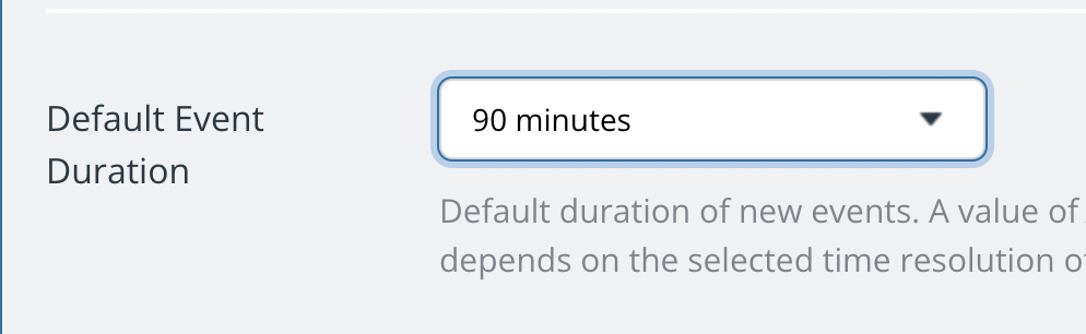 Change Default Event Duration