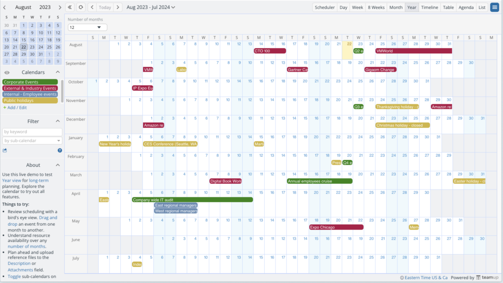 Live Demo: Yearly Planner Calendar