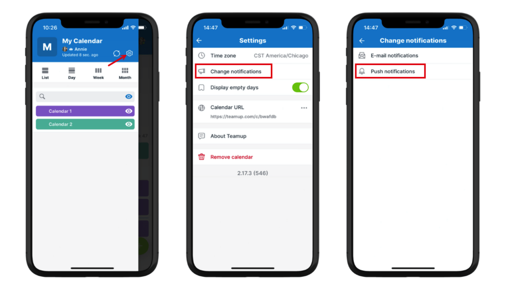 Stay On Top of Calendar Changes with Teamup Push Notifications